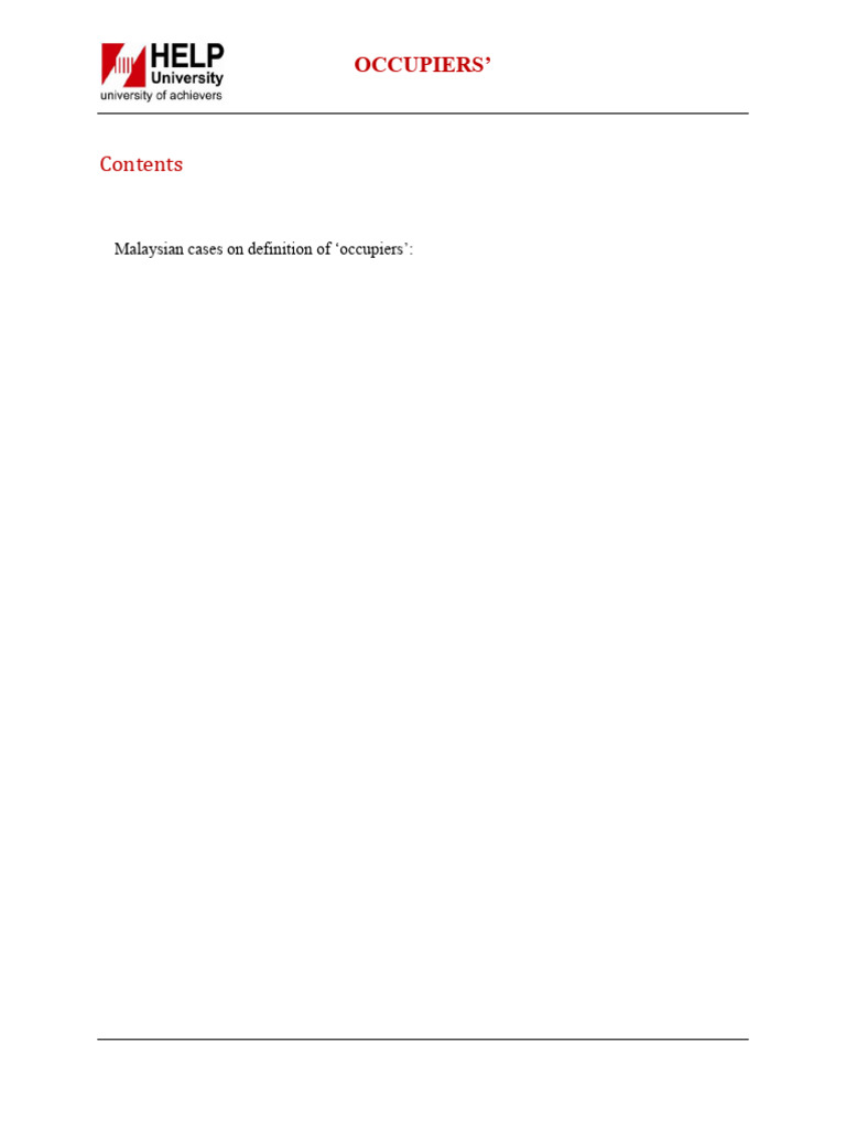 Occupiers Liability | PDF