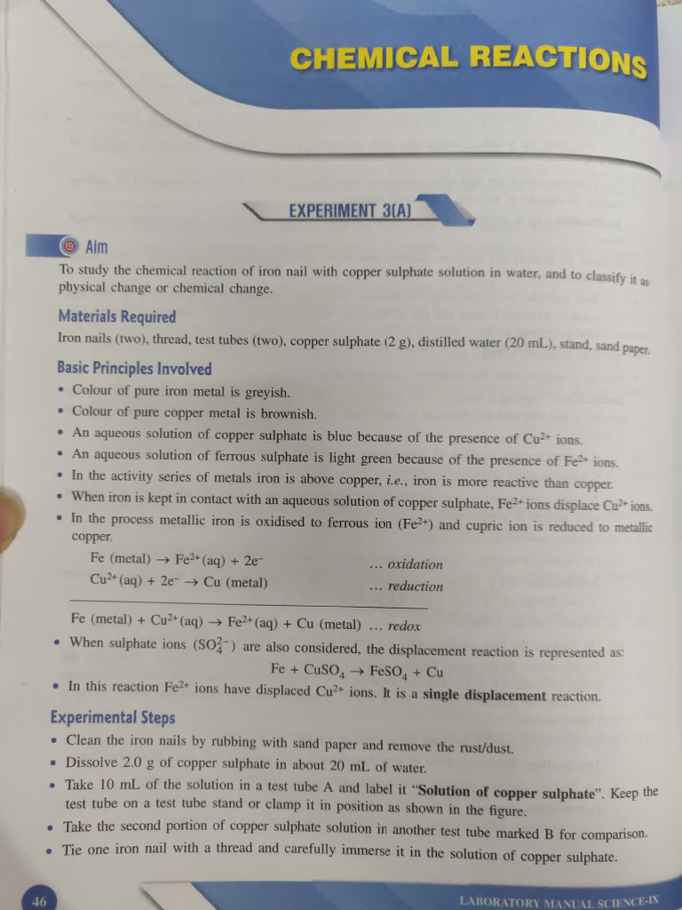 Chemistry Practical Chemical Reactions | PDF