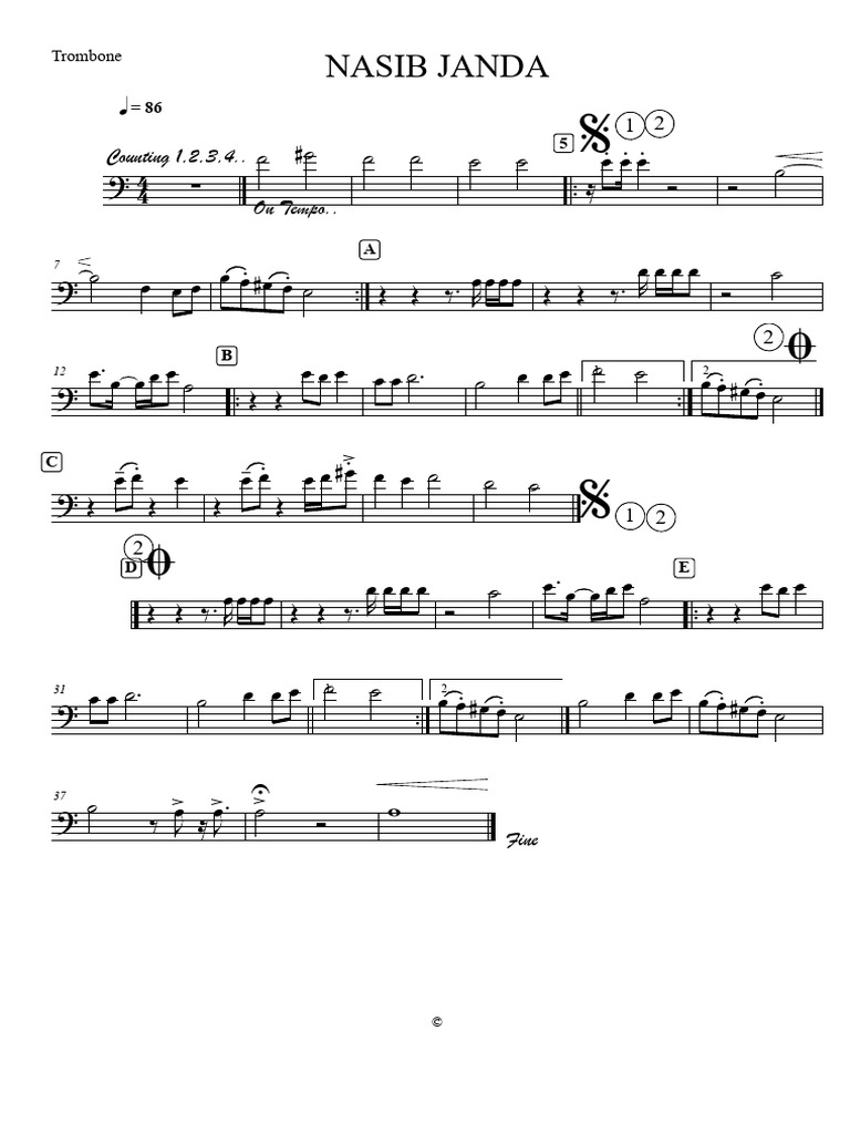 Corona - Nasib Janda - Trombone | PDF