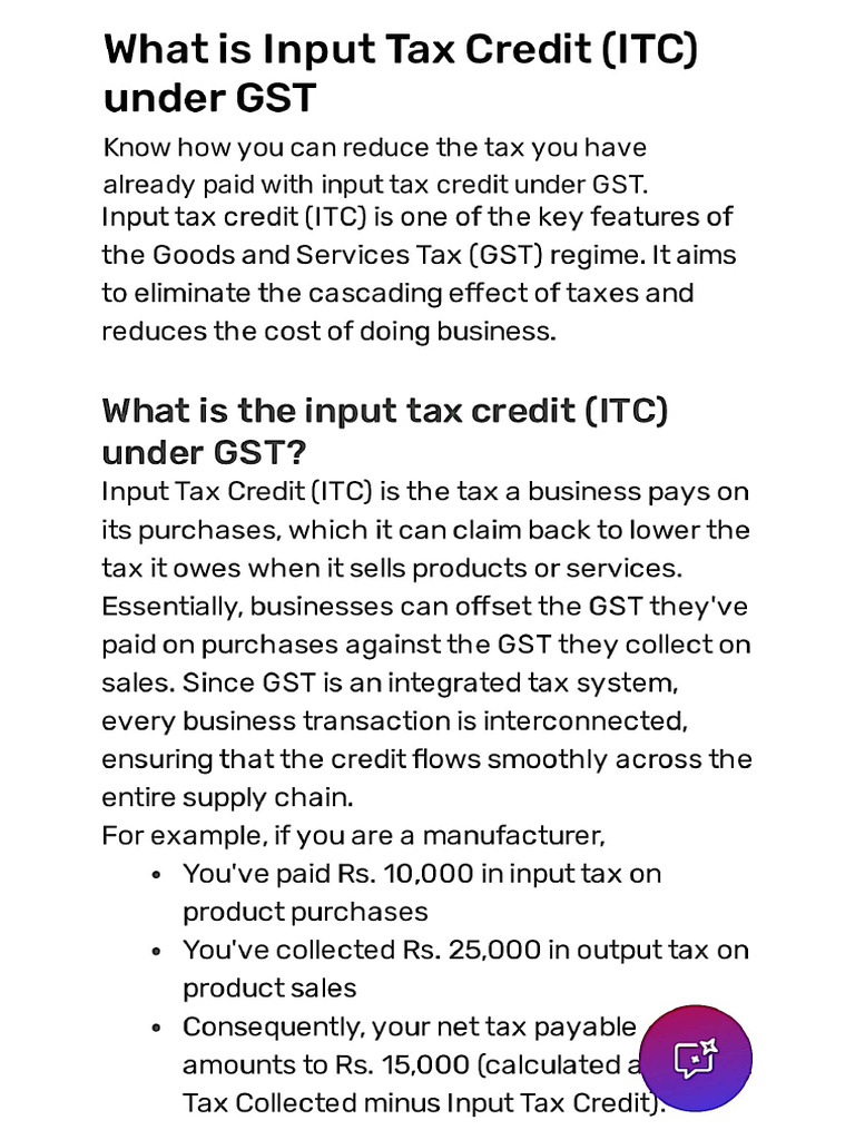 Itc (GST) | PDF