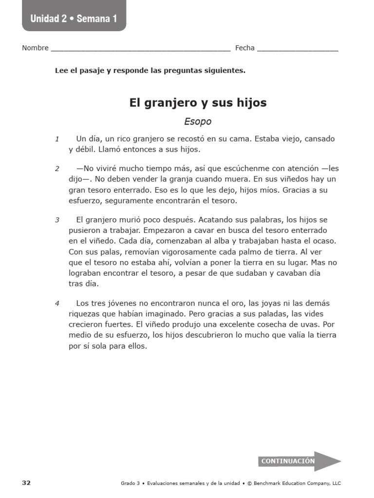 Benchmark Tercer Grado | PDF