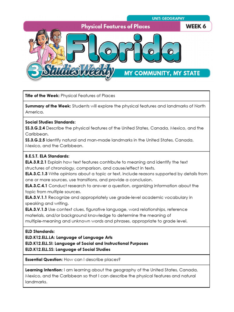 Lesson Plan Week 6 STUDIES WEEKLY Social Studies | PDF
