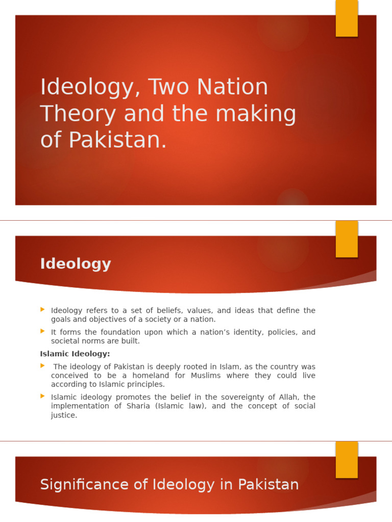 Ideology, Two Nation Theory and The Making | PDF