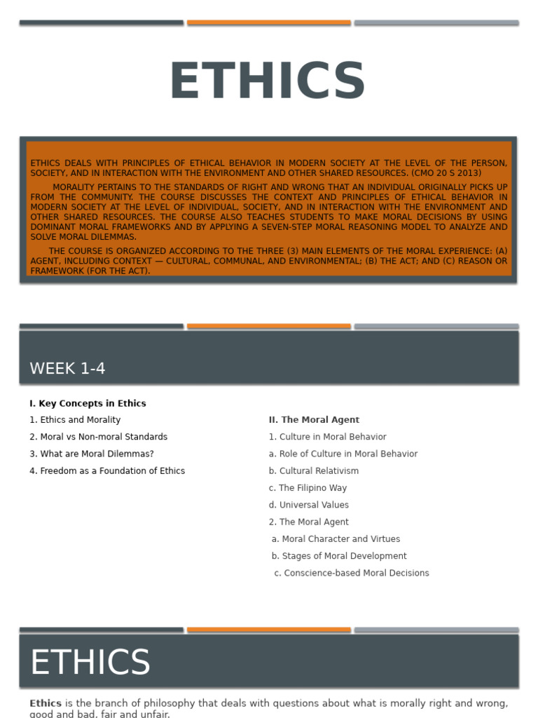 Ethics Week 1 4 | PDF