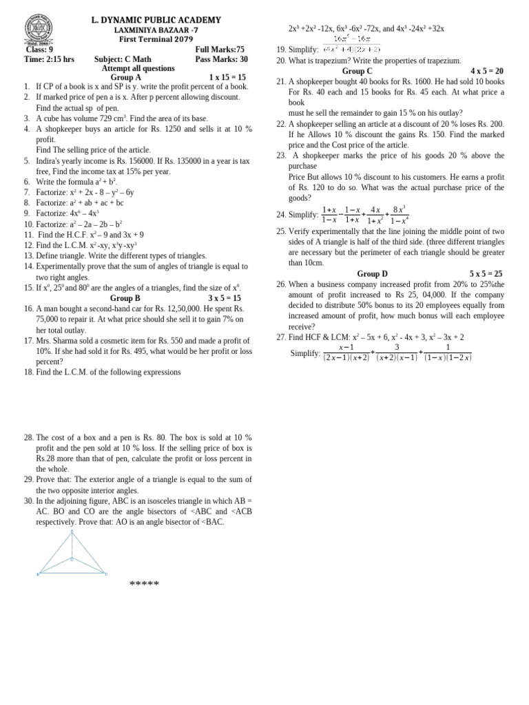 c math 9 1st 079 - | PDF