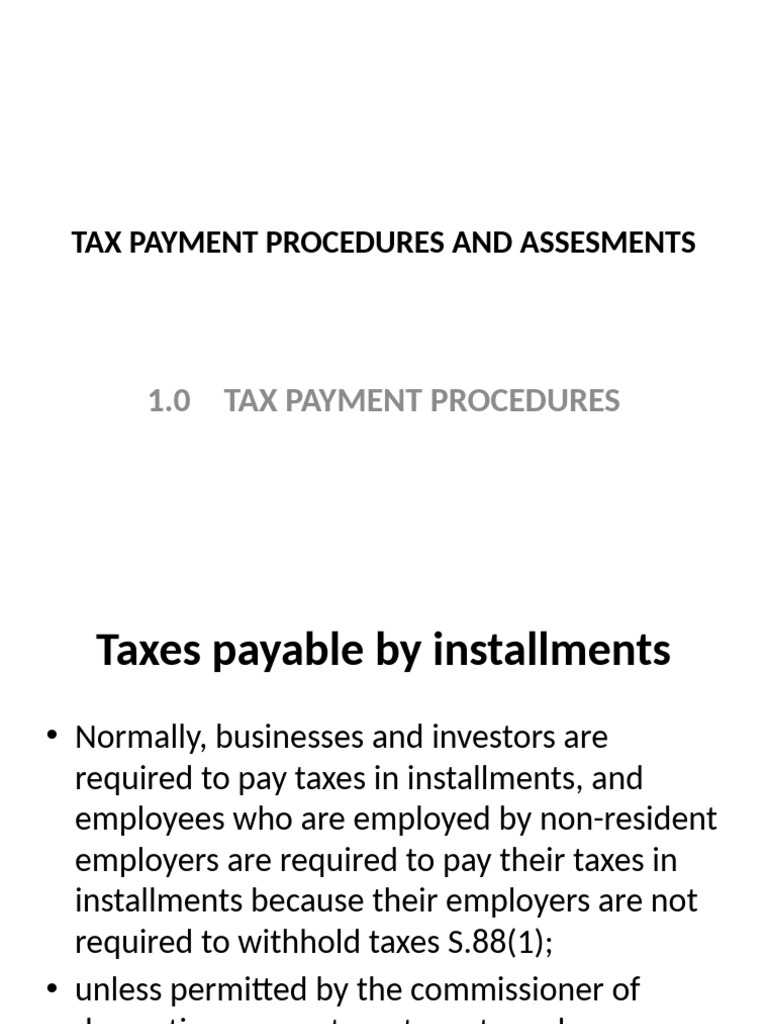 Tax Payment Procedures | PDF