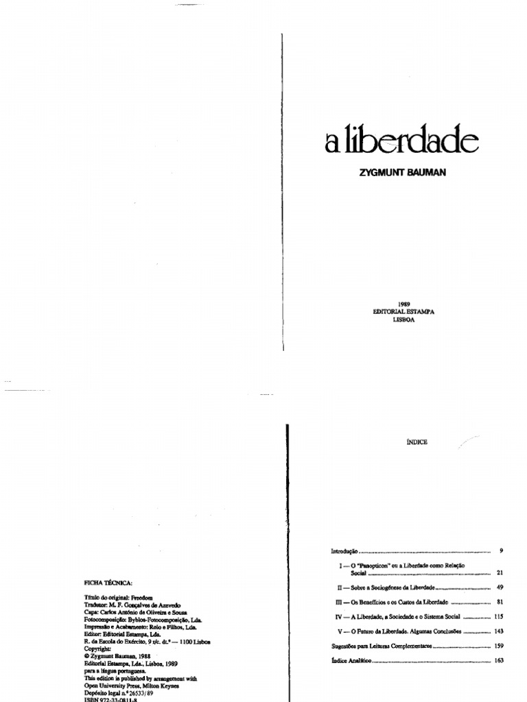 A Liberdade - Zygmunt Bauman | PDF