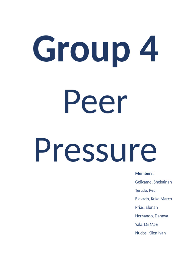 Peer Pressure | PDF