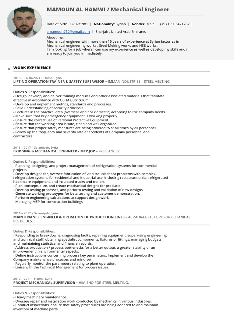 Mamoun Alhamwi CV 7 | PDF
