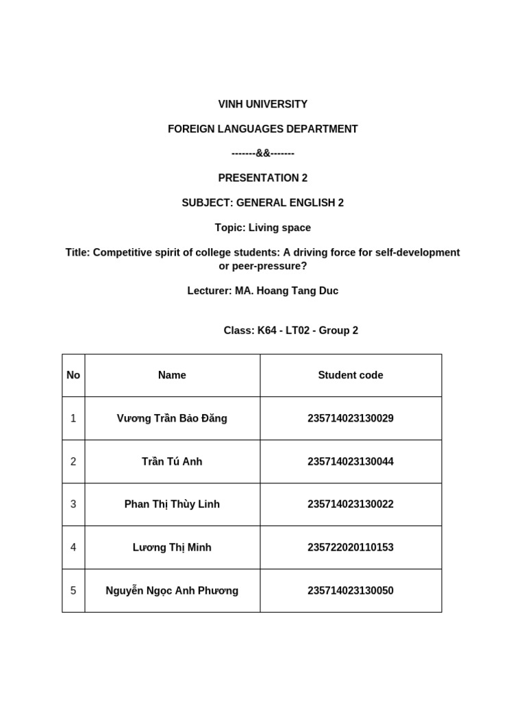 Gen2 - K64 - LT02 - G2 - Presentation 2 - Outline - U7 | PDF