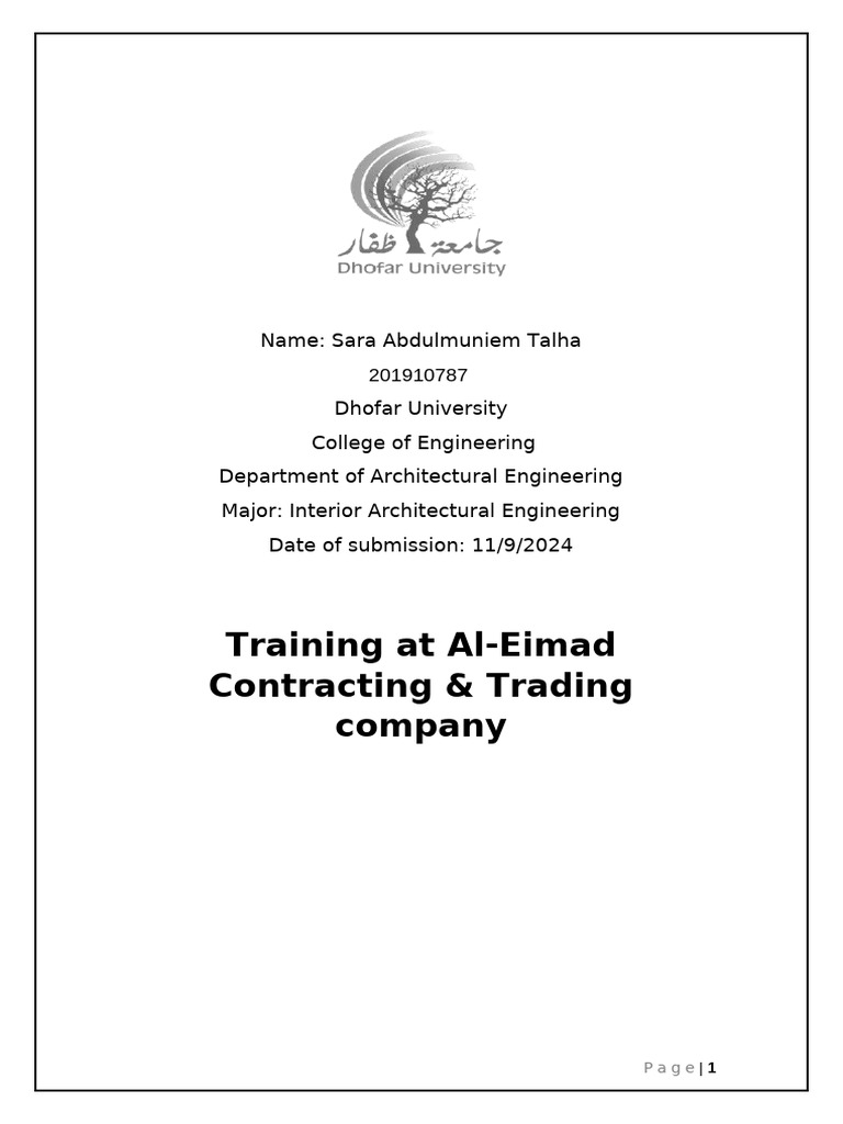 Training Report, Sara Abdulmuniem Talha, 201910787 | PDF