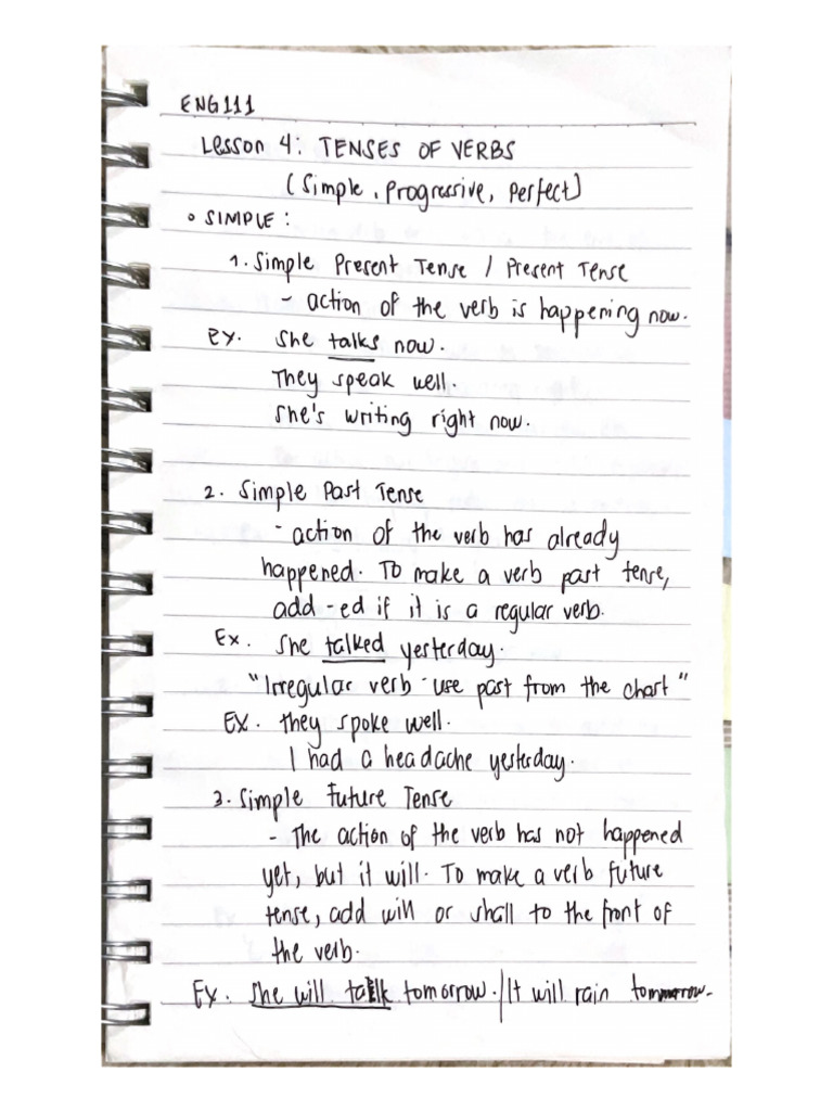 Lesson 4 TENSES OF VERBS | PDF