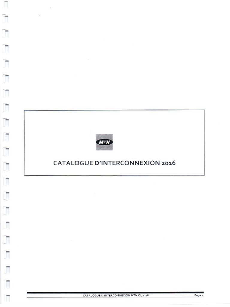 Catalaogue Interconnexion MTN Ci 2016 | PDF