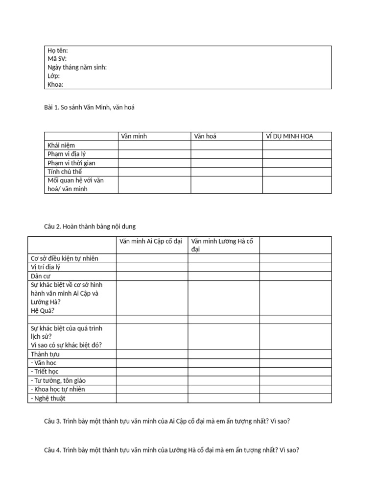 LSVMTG Bai Tap So 1 | PDF | Social Science