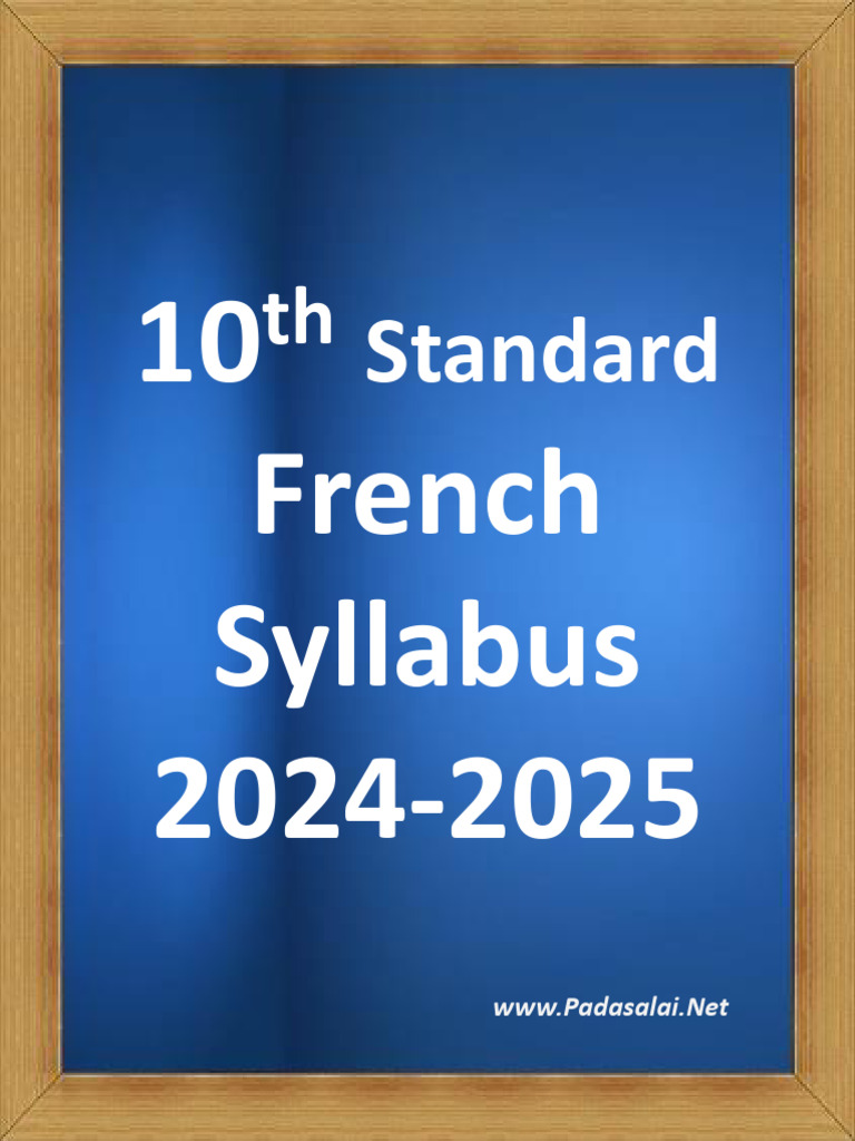 10th Standard French Syllabus 2024 2025 PDF Download | PDF | Business