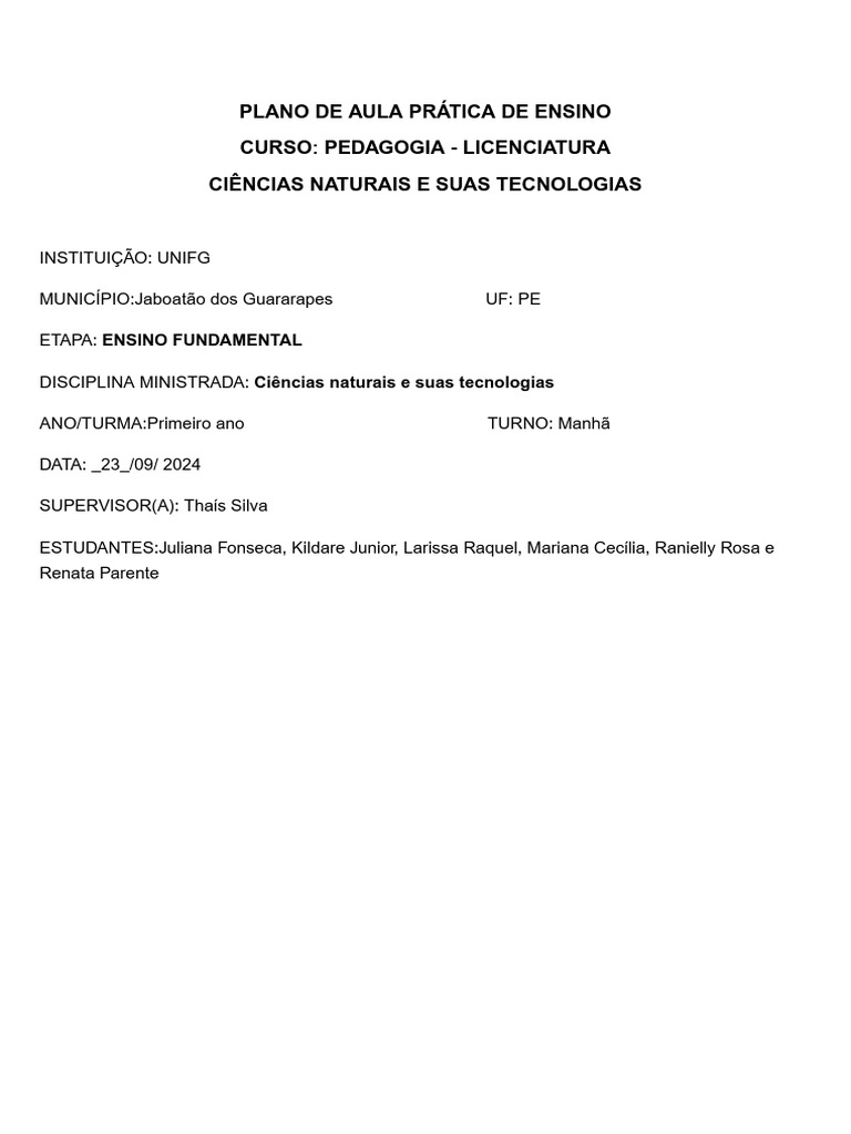 Plano de Aula Ed. Sexual - Docx - 20240922 - 125652 - 0000 | PDF