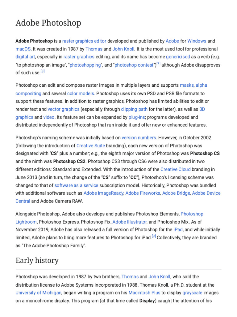 Adobe Photoshop - Wikipedia | PDF