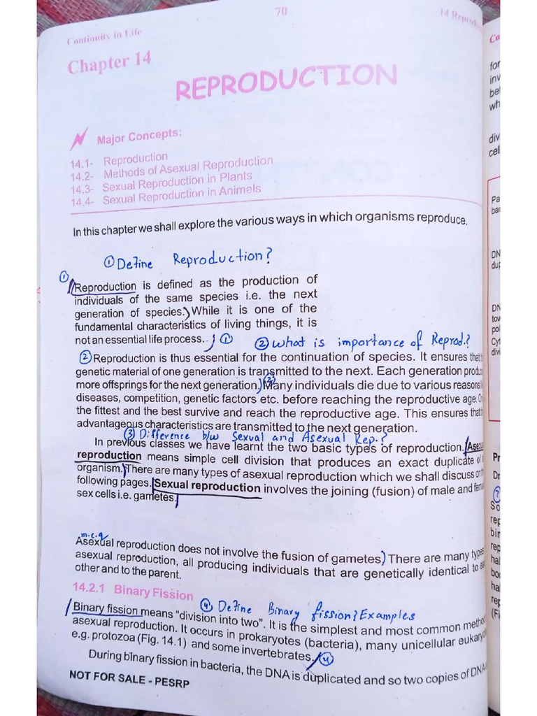 10thBio-Chapter14-S.Qs-pg70to77Notes (Sir Asad) | PDF