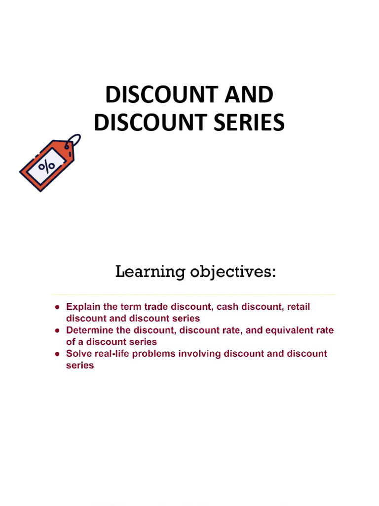 Discount and Discount Series | PDF