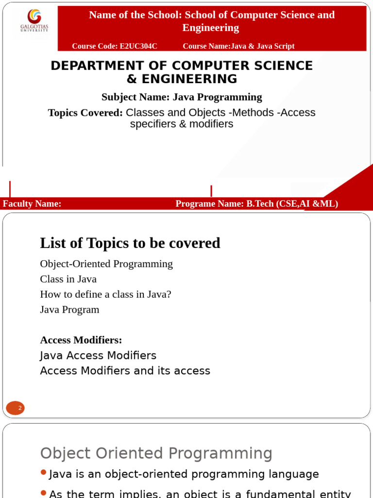 3classes and Objects - Methods - Access Specifiers & Modifiers | PDF | Class (Computer ...