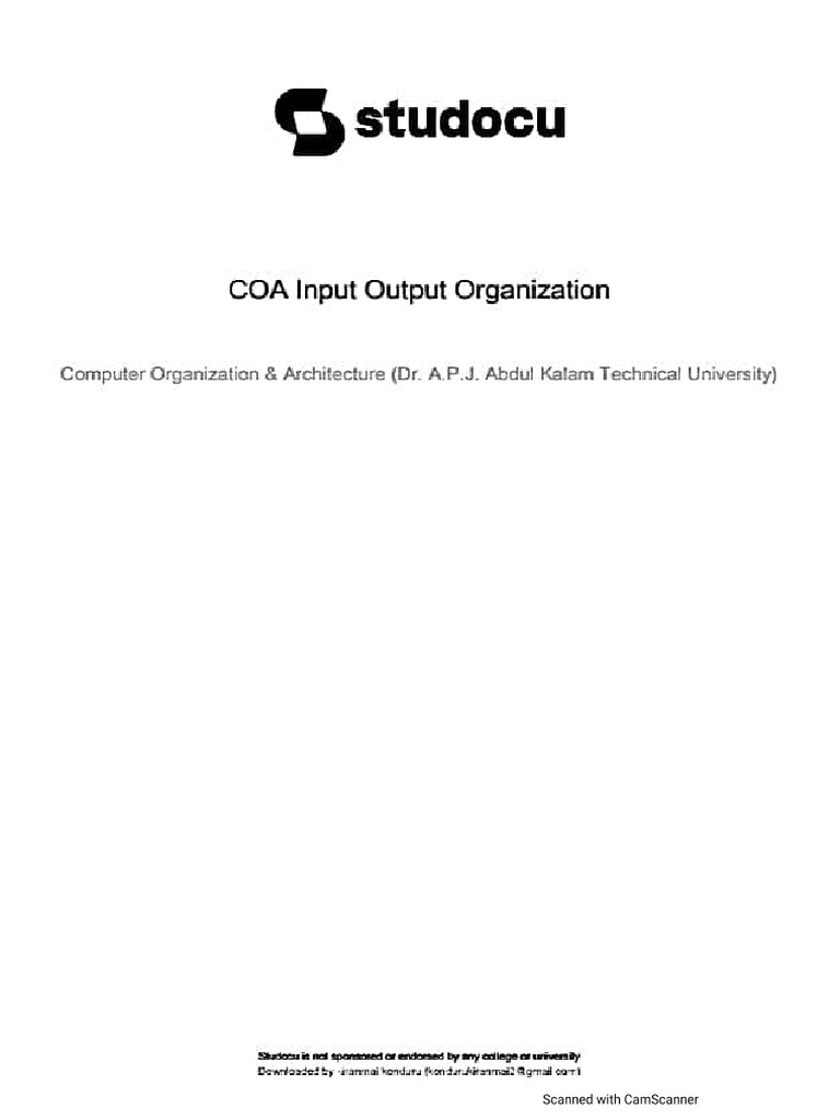 Coa Input Output Organization | PDF Coa Input Output Organization | PDF