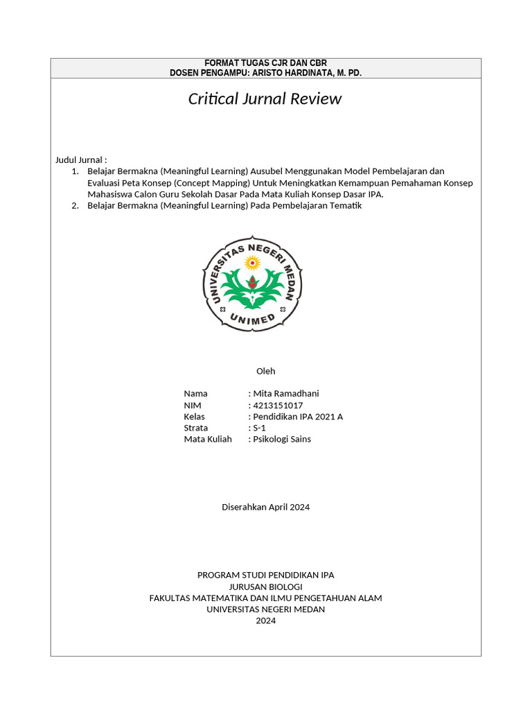 CJR Psikologi Sains | PDF