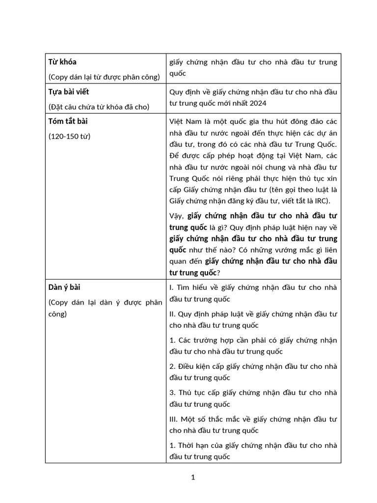 240618-giấy chứng nhận đầu tư cho nhà đầu tư trung quốc | PDF