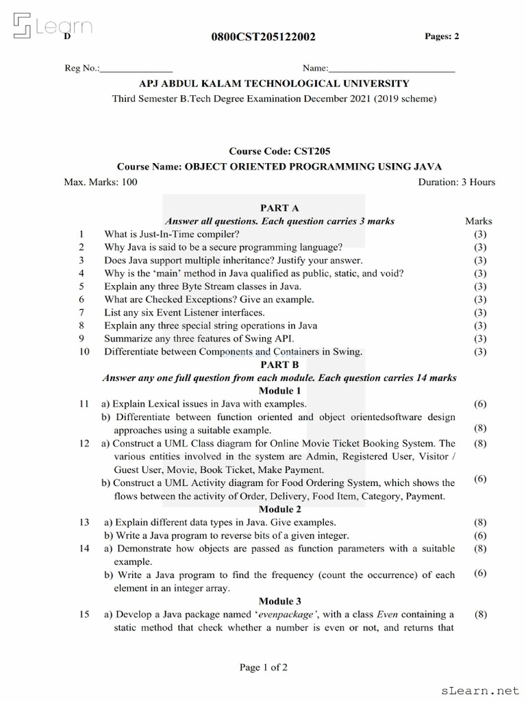 CST205 December 2021 | PDF