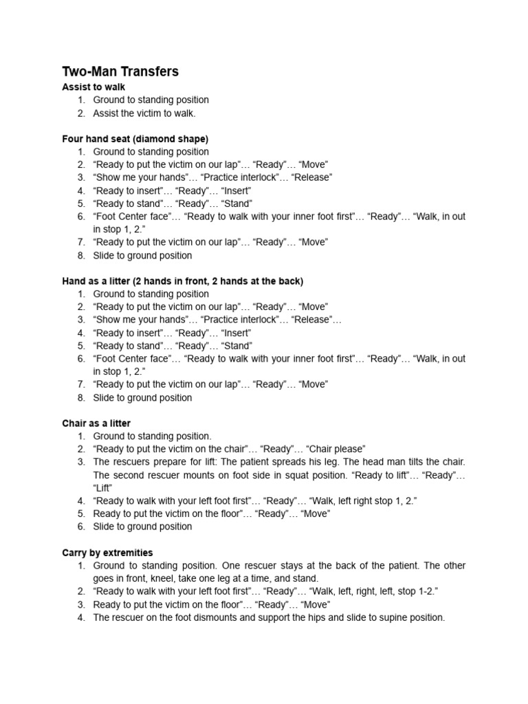 Two-Man Transfers and Hammock | PDF