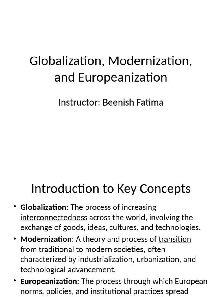 Globalization, Modernization, And Europeanization | PDF