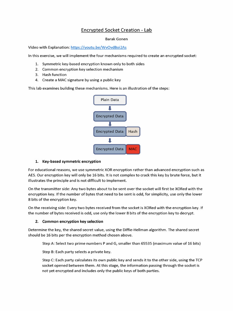 Exercise - Encrypted Socket Creation | PDF