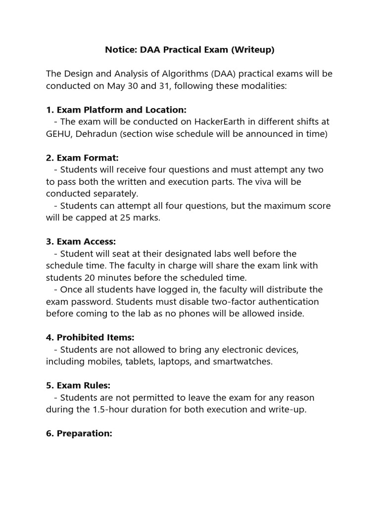 Notice DAA Practical Writeup On Hackerearth | PDF