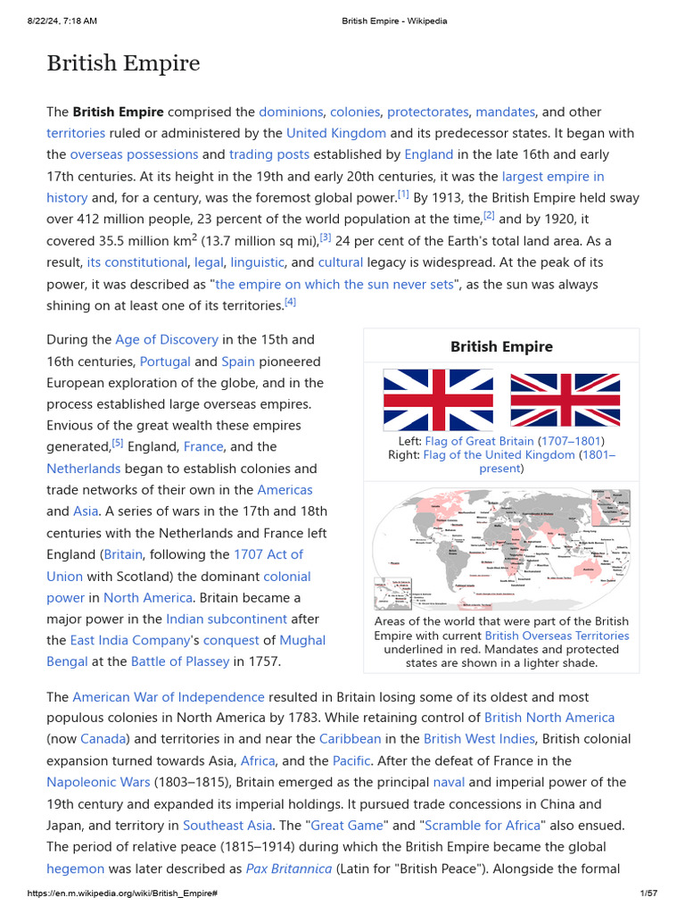 British Empire - Wikipedia | PDF