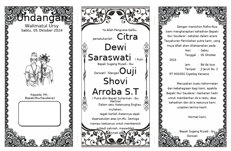 Undangan Walimatul Ursy Lipat 3 Doc 4-Kanalmu Salinan | PDF