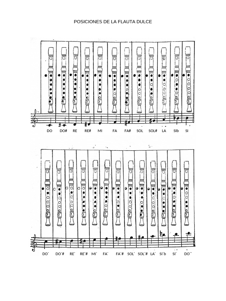 Posiciones de La Flauta Dulce | PDF