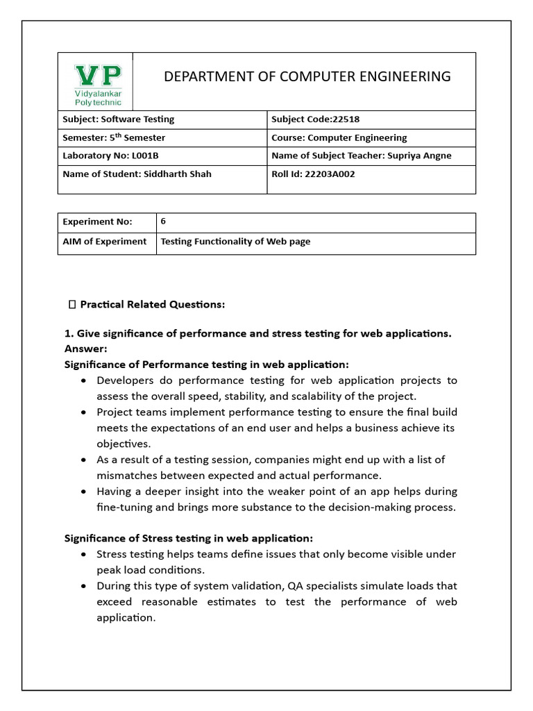 Ste Practical 6 (22203a0041) | PDF