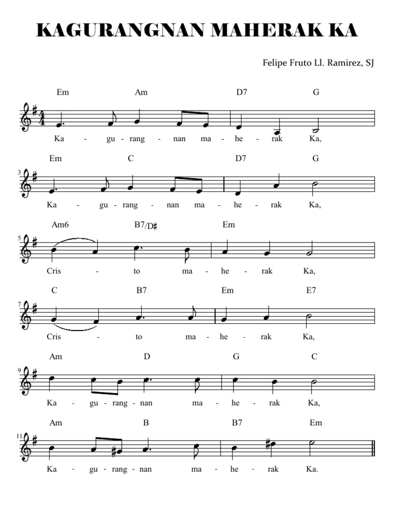 Kagurangnan Maherak Ka Ramirez Leadsheet | PDF