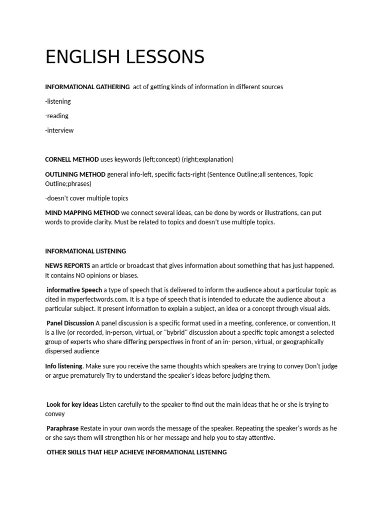 English Lessons 2 | PDF