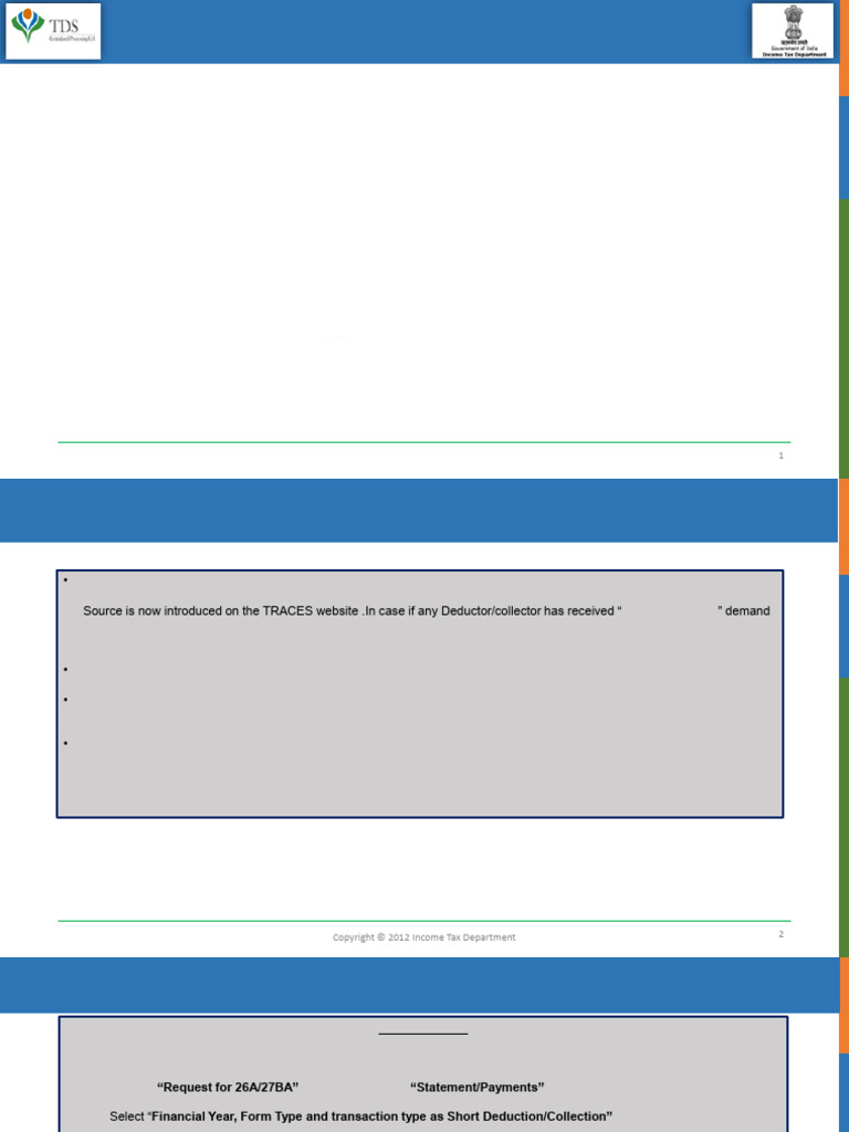 E-Tutorial - Request For 26A 27BA-Short Deduction Collection ...