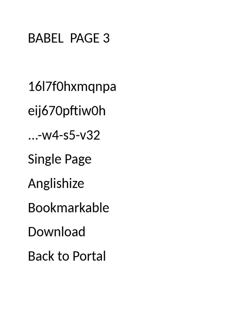 Babel 3 | PDF
