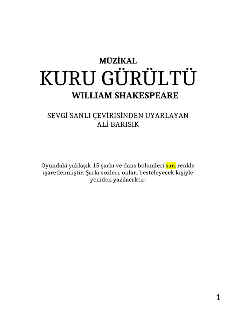 Kuru Gürültü Müzi̇kal | PDF