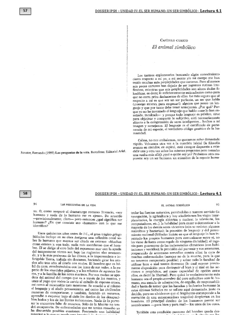 Lectura, El Animal Simbólico | PDF