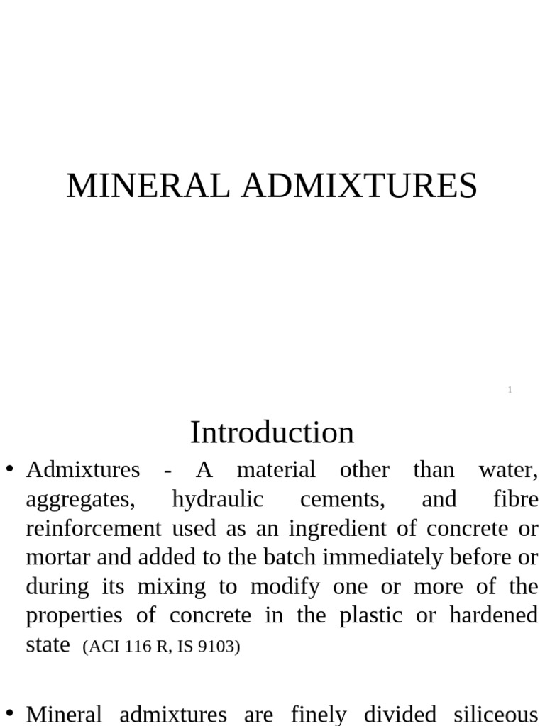 Mineral Admixtures | PDF