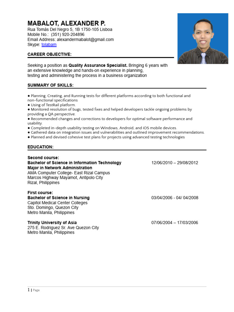 Alexander-Mabalot - Resume 2022 | PDF