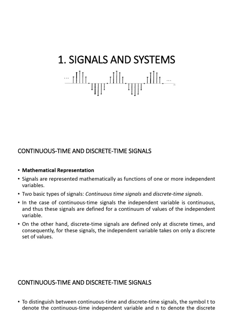 1 Signals and Systems 1 | PDF