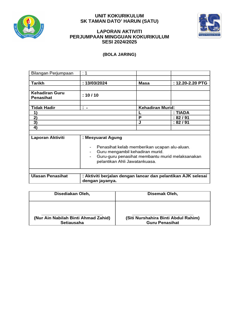 Laporan Perjumpaan 1 | PDF