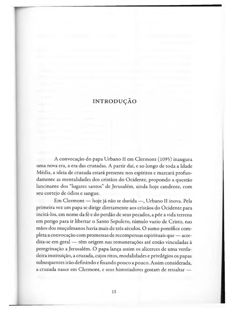 Cruzada, Peregrinação e Guerra Santa. Jean Flori. | PDF