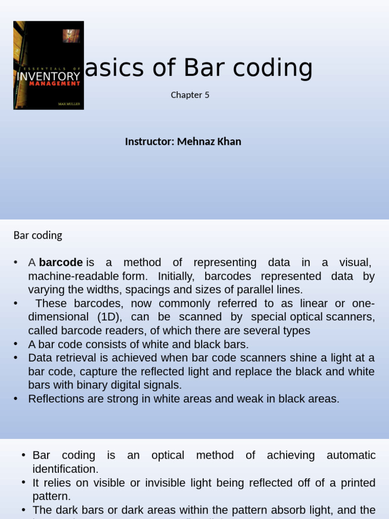 Lecture 7basics of Bar Coding | PDF