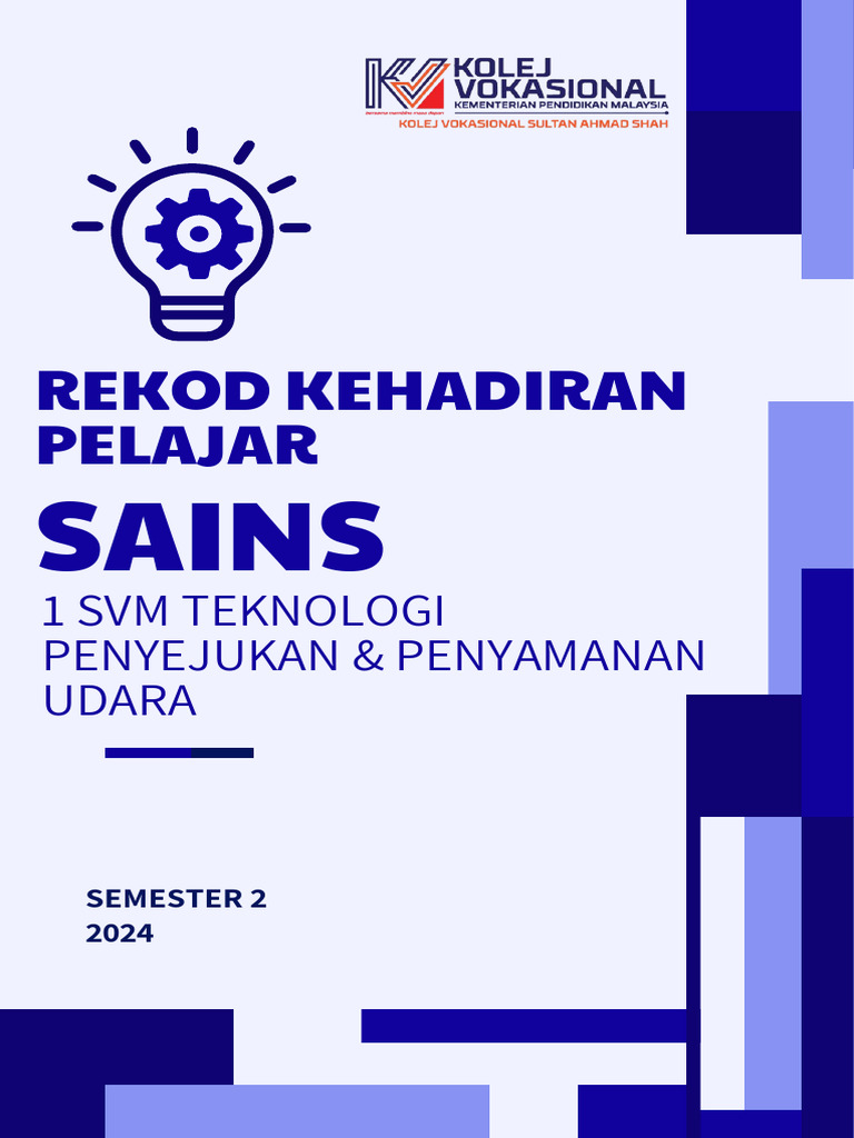 Contoh Cover Rekod Kehadiran Pelajar SVM | PDF