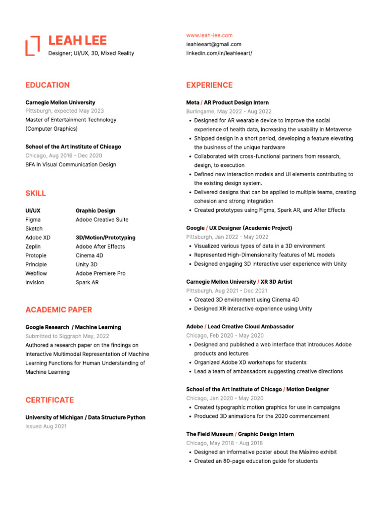 Leah Lee Design Resume | PDF
